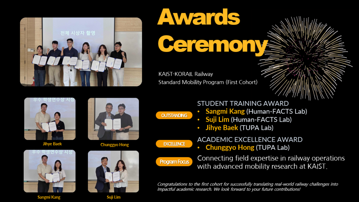 KORAIL-KAIST Railway Mobility Program Award - KAIST IMPACTs